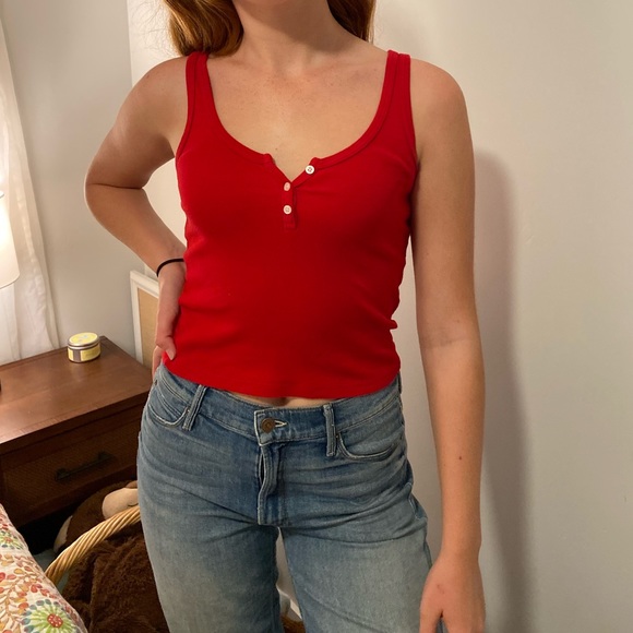 Brandy Melville | Tops | Cute Red Tank Top | Poshmark